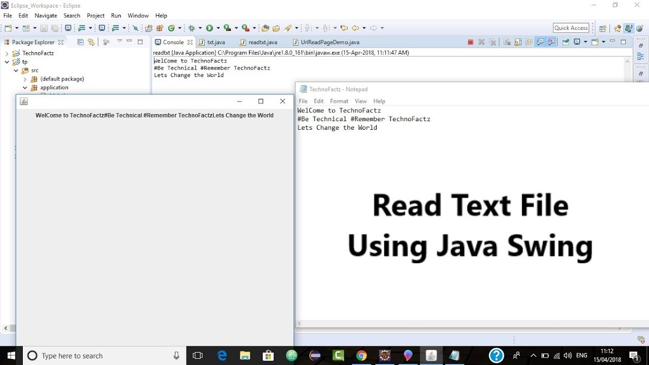 Read Text File using Java Swing