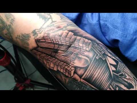 Halloween type tat Graveyard Tattoo by @GTinks artist @inkhouse