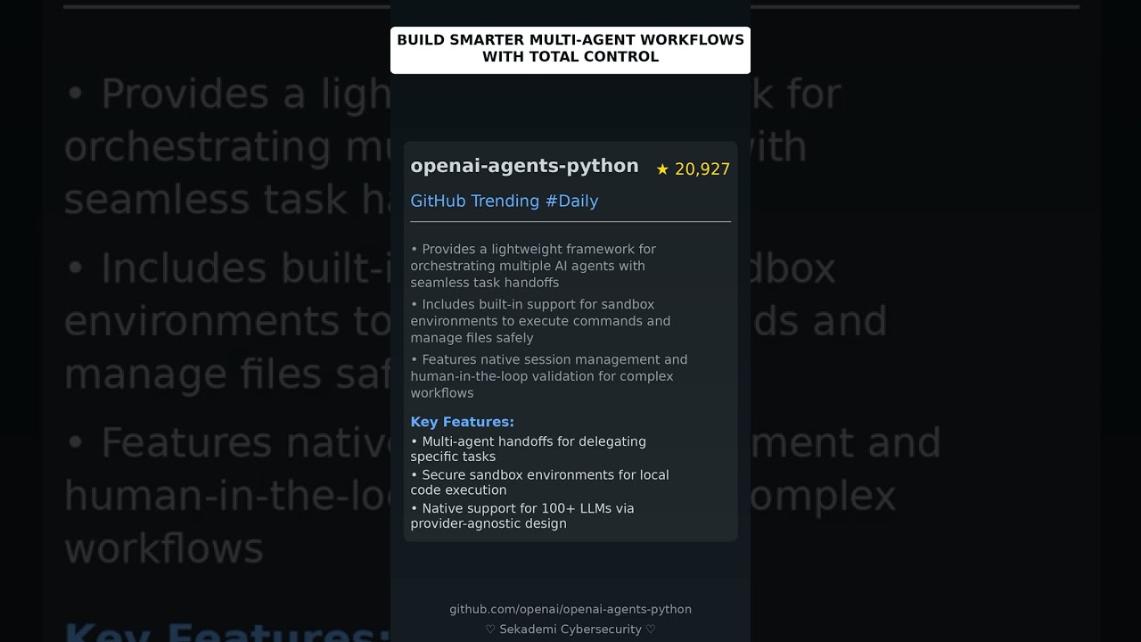 GitHub Trending Repositories: openai/openai-agents-python 🇬🇧