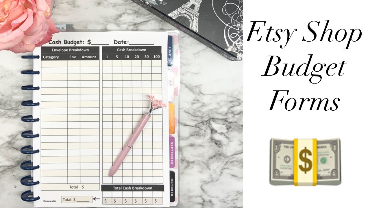 Etsy Shop Budget Forms | Budget Printables | Mariswayoflife