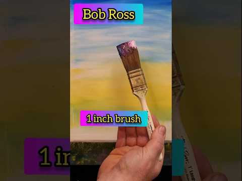 Bob Ross 1 inch brush 💜 How to paint a tree SUPER EASY #bobross #shorts #howtopaint