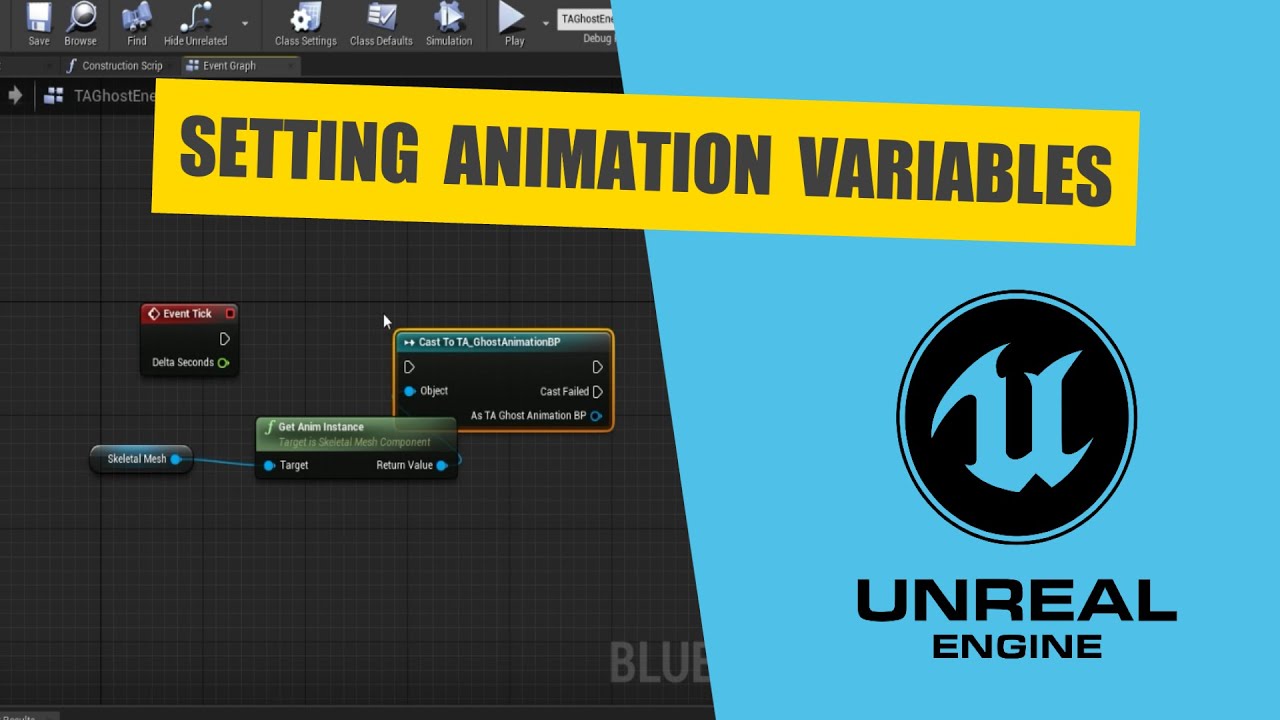 Unreal Tutorial - Set an Animation Blueprint Variable from another Blueprint (Also Calls Functions)