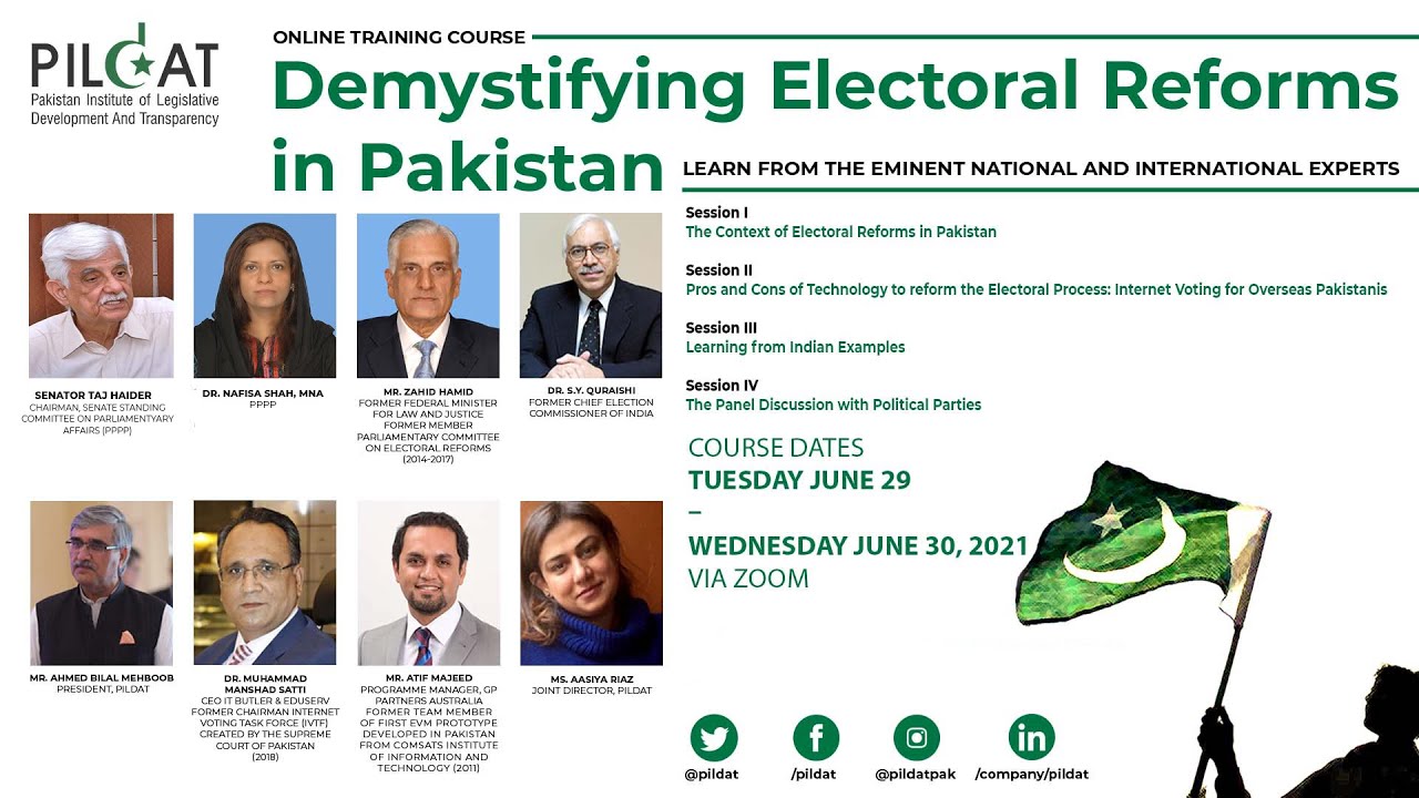 Highlights from PILDAT Online Course: Demystifying Electoral Reforms in Pakistan, June 29-30, 2021