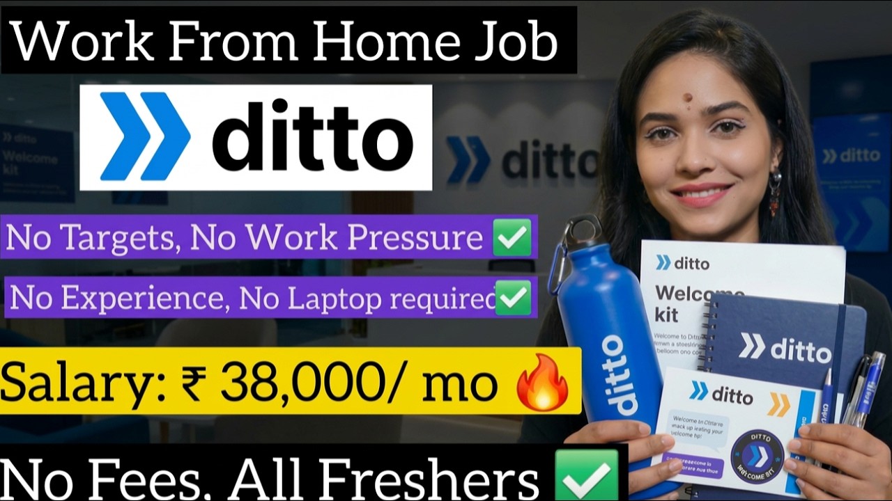 Ditto Work From Home Jobs 2026  No Office Job  Any Graduate Apply Now
