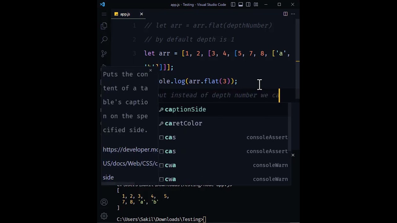 Convert Multidimensional array to one dimensional array. JavaScript flat method  @DeveloperHub1