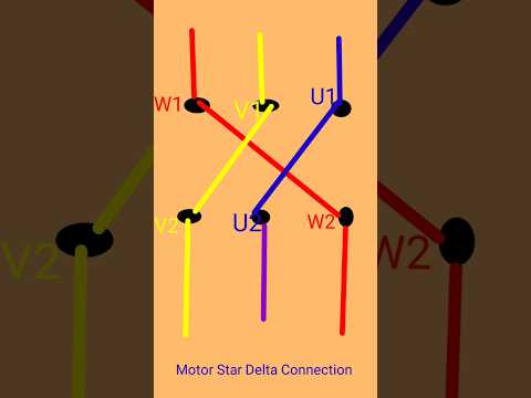 Star Delta connection for motor #electrical #wiring #diagram #youtubeshorts #shortfeed #shorts