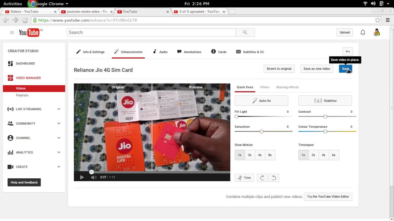How to Rotate a YouTube Video Left and Right