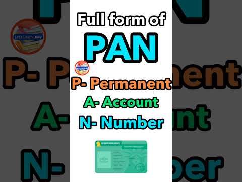 full form of PAN CARD #⃣ #ytshorts #facts #fullform #english