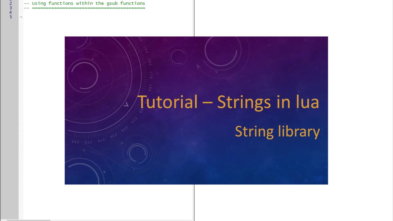 Tutorial for strings in Lua programming language