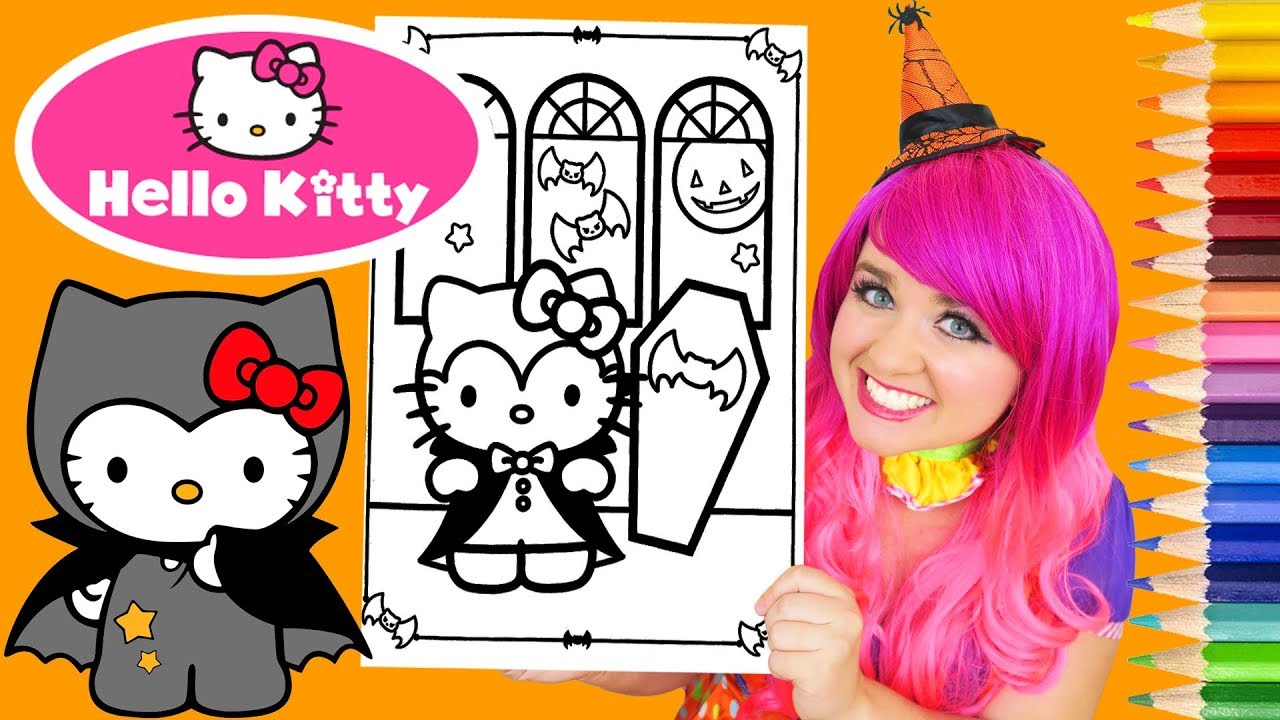 Coloring Halloween Hello Kitty Coloring Book Page Prismacolor Colored Pencil | KiMMi THE CLOWN