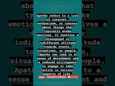 APATHY meaning | meaning of vocabulary