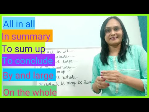 Different ways to say in conclusion