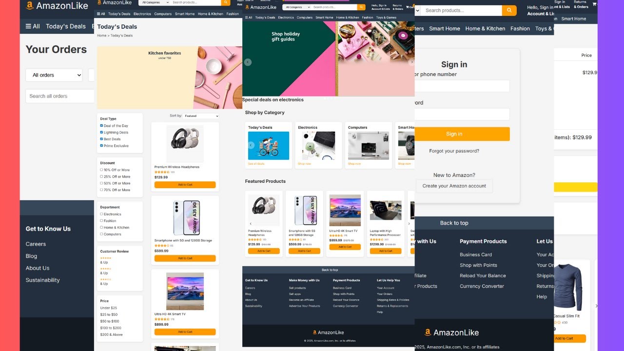 amazon clone with html, css & javascript | frontend project for beginners day 4 of 30-day challenge