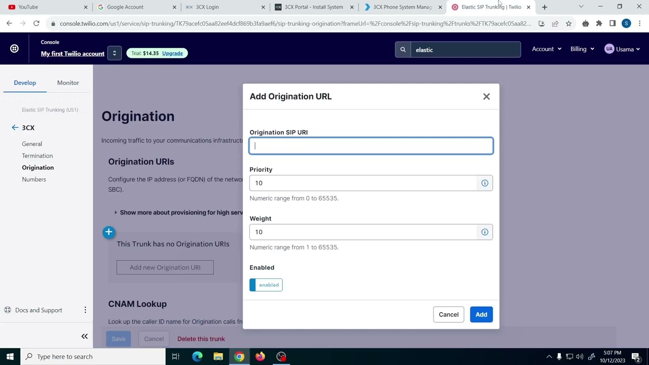 How to configure Twilio SIP Trunk with 3CX Phone System