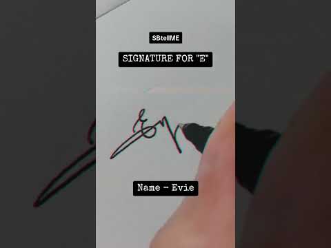 Signature for E | Evie | SBtellME Calligraphy and Handwriting #shorts #signature #calligraphy