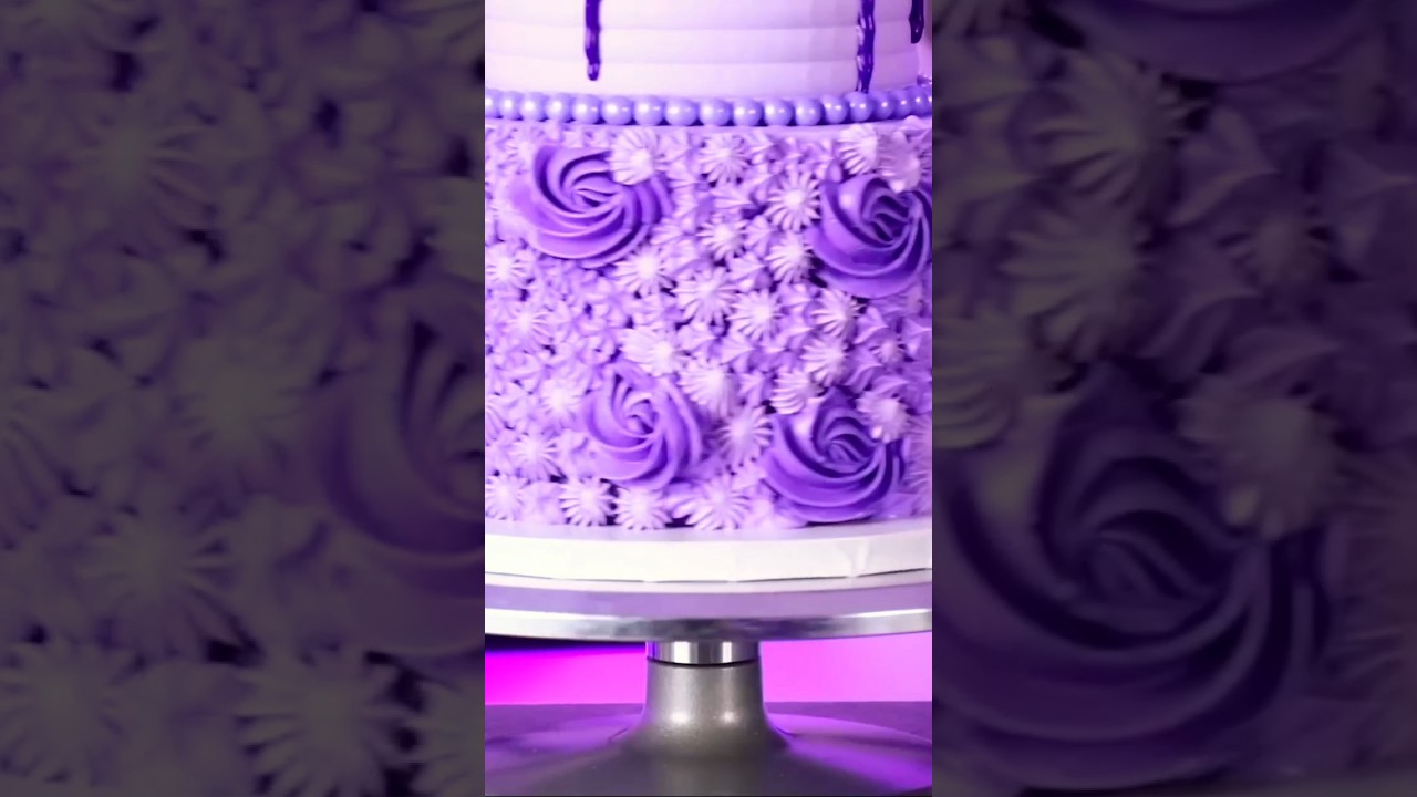 Using only the color purple for this cake #shorts