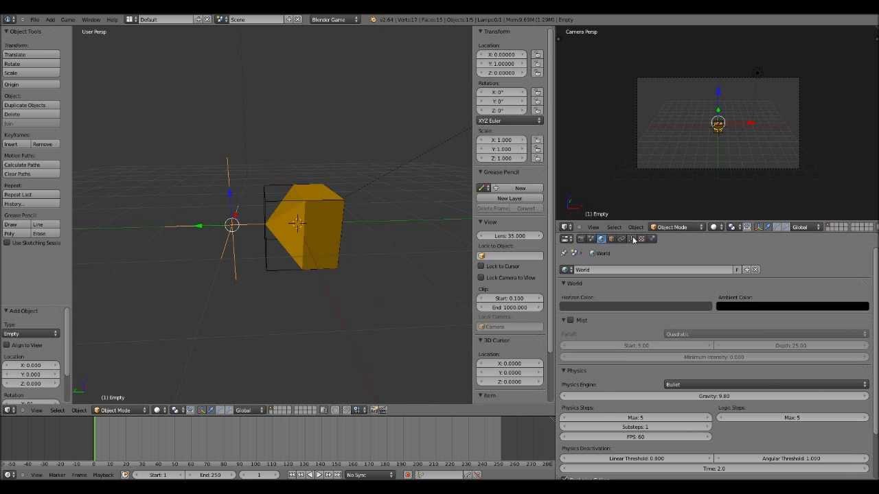 [HD] Blender Game Engine - Directional (Axis) Movement Using Python (Part 01)