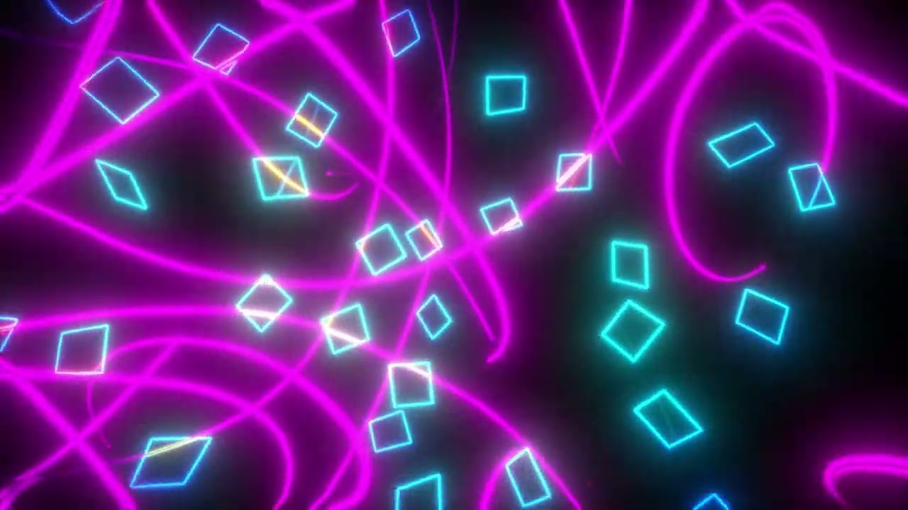 Neon Square Dance 4K VJ Loop Background Club Visuals Wallpaper Screensaver