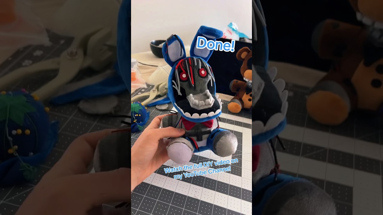 IGNITED BONNIE PLUSH DIY 🐰🪡🧵 #tjoc #thejoyofcreation #fnafplush #fnafplushies #plushtoys #diy