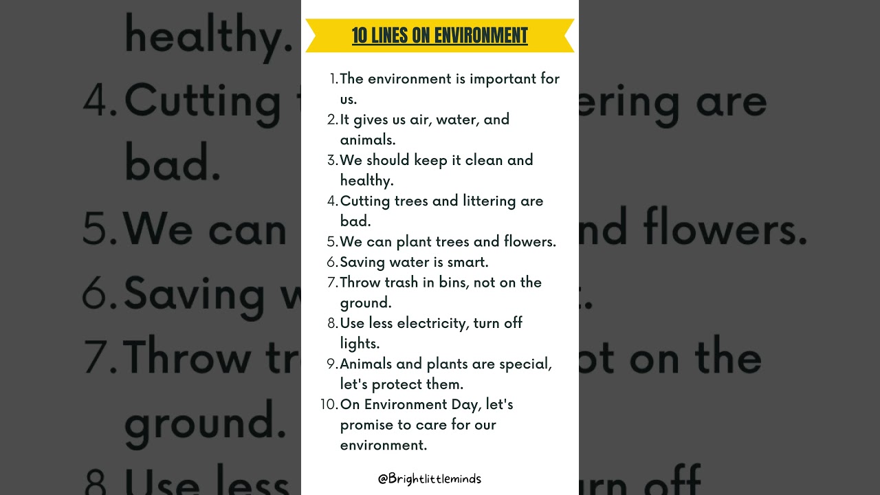 10 Lines on Environment in English/ Essay on Environment Day/Environment Day #environment