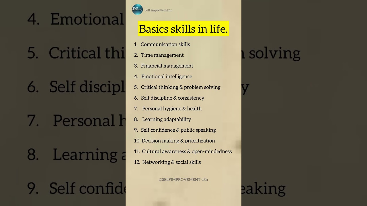 Basic’s life skills everyone should learn #selfimprovement #quotes #resetyourmindset #motivation