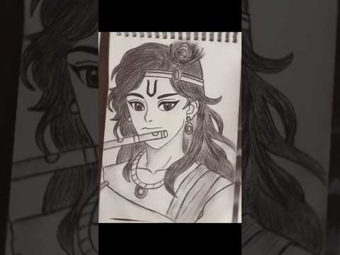 Kanha ji in anime style 👀😍#shorts#youtubeshorts#anime#drawing#krishna#art#sketch