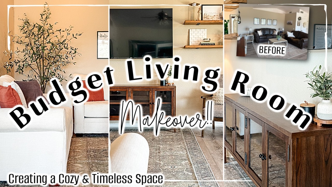 DIY LIVING ROOM MAKEOVER ON A BUDGET :: LIVING ROOM DESIGN & TRANSFORMATION