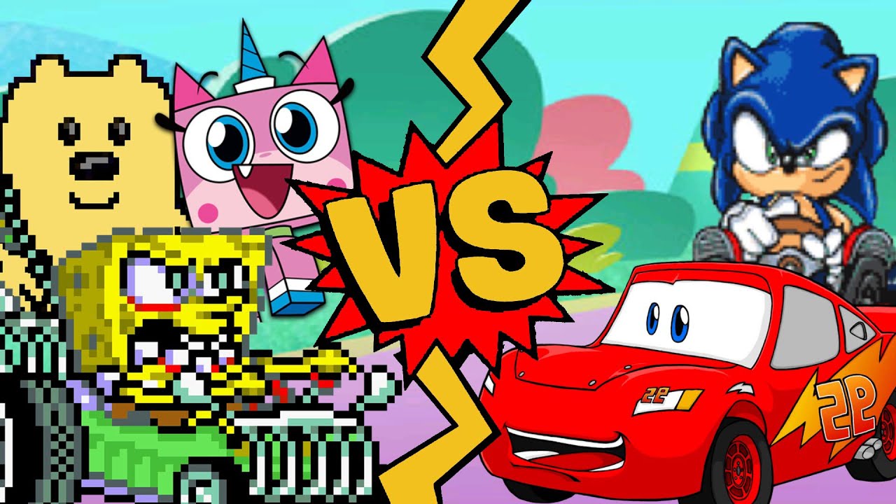 M.U.G.E.N Battles | SpongeBob/Wubbzy/Unikitty vs Sonic/Lightning McQueen