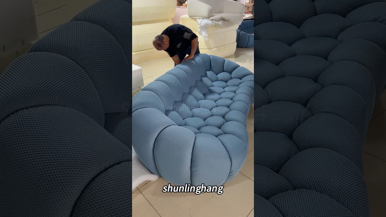 Do you know how football sofas are produced? #football #compressionsofa #furniture #sofa #home