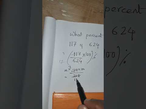 What percent of 624 is 117 #mathofun25 #mathstricks