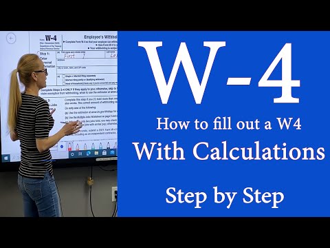 W4 - IRS tax Form W-4 - How to fill out IRS Tax form with calculations.