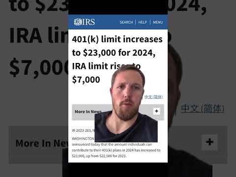 IRS increases limits for IRAs and 401ks in 2024.