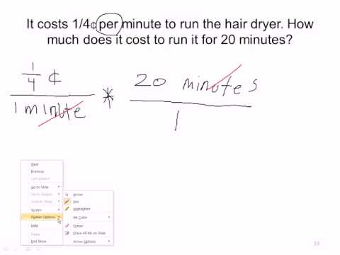 Excel 2010 Business Math 24: Cancelling Units in Fractions