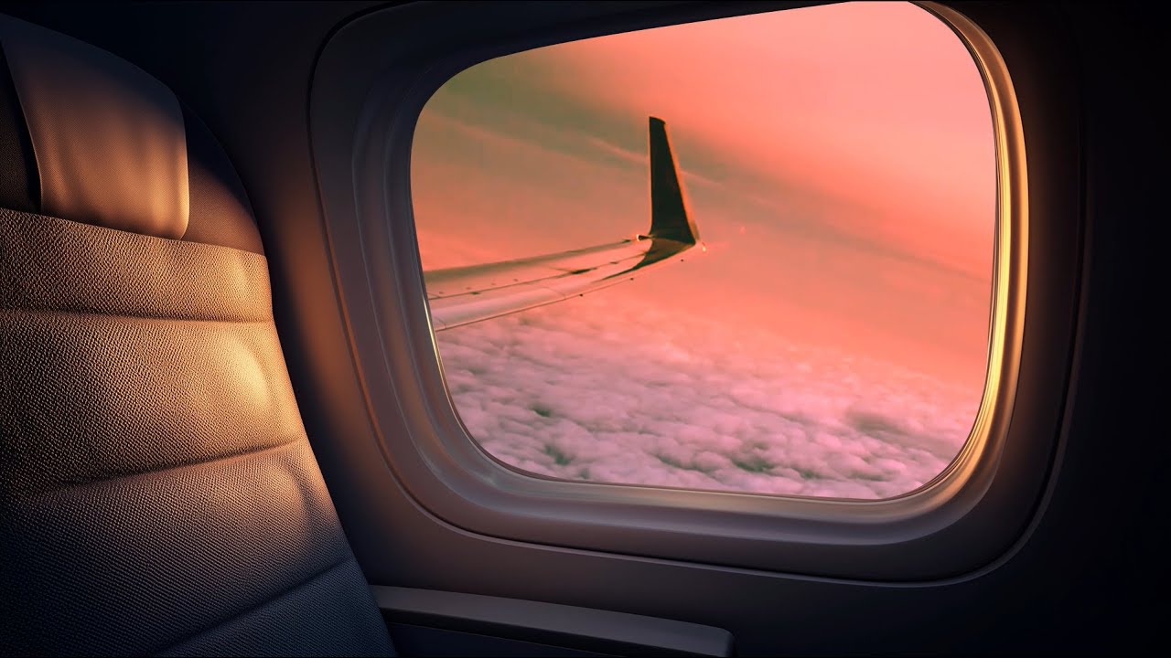 Lost in the Clouds at 30,000 ft ✈️ Sunset Airplane Window View | Relaxing Flight POV