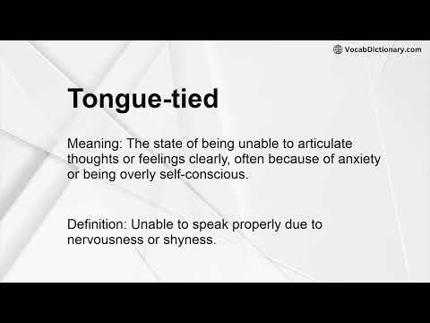 Tongue-tied Meaning