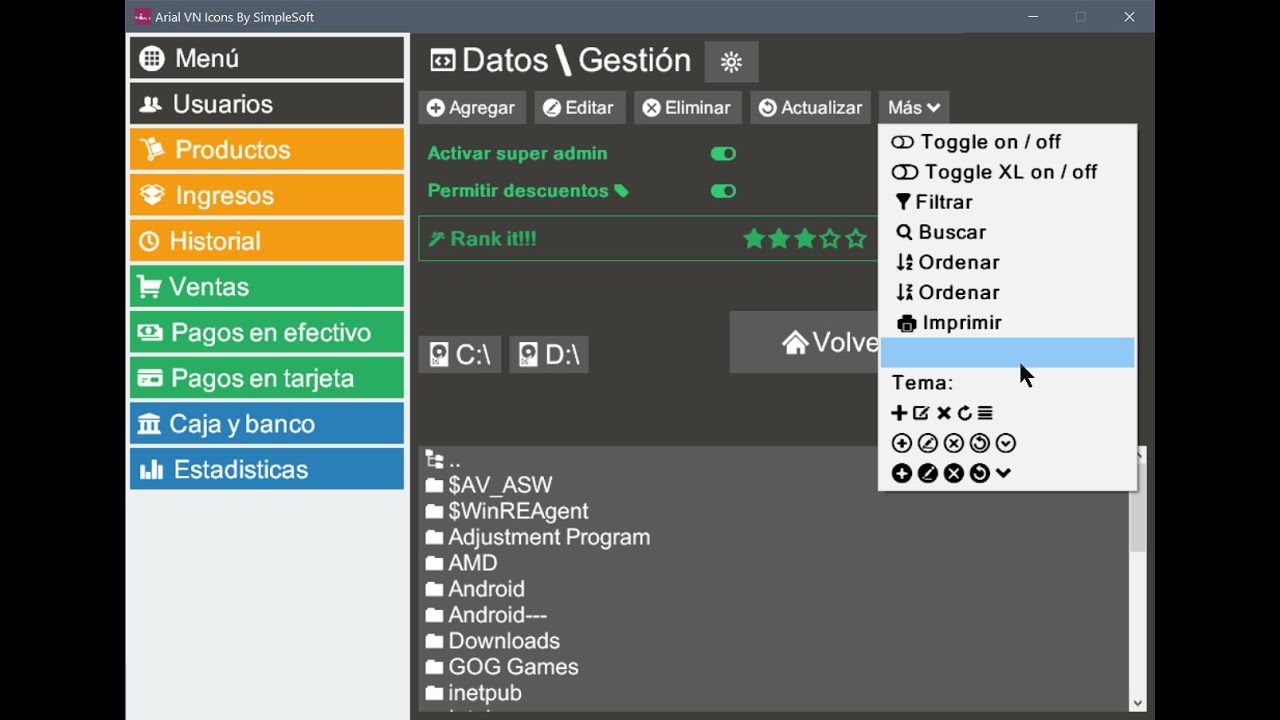 VisualNEO Win - ArialVNIcons 2.0 para Interfaz de usuario mejorada
