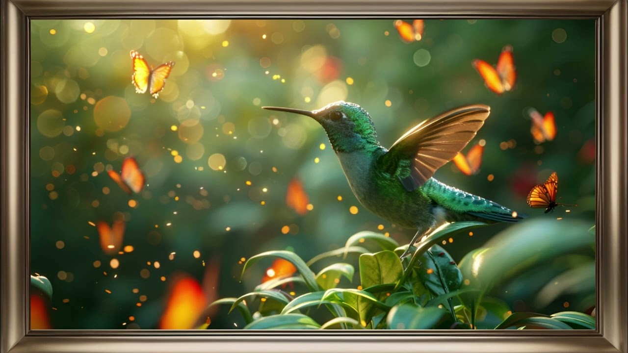 Humming Bird Frame TV Art | Wildlife Digital Art | Nature Wallpaper 4K 🪶🌻
