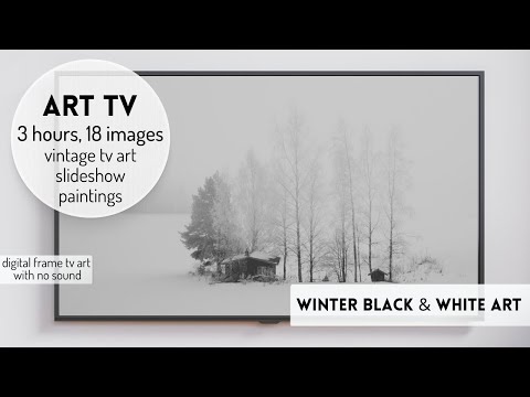 Winter Landscapes Black & White Art Slideshow | Vintage Art TV 3 Hrs HD | TV Art | Frame TV Hack