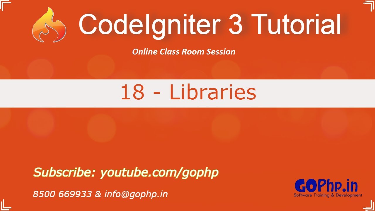 18 - Libraries in CodeIgniter | CodeIgniter 3 Tutorial