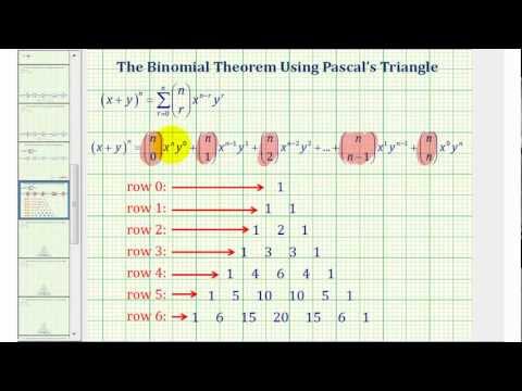 Ex 1: The Binomial Theorem Using Pascal’s Triangle | Math Help from ...
