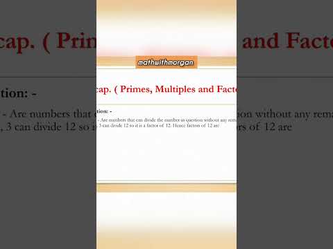 QUICK!! Factor Pairs #factors #maths #generalmath #gcse #hcf #math #primefactorization