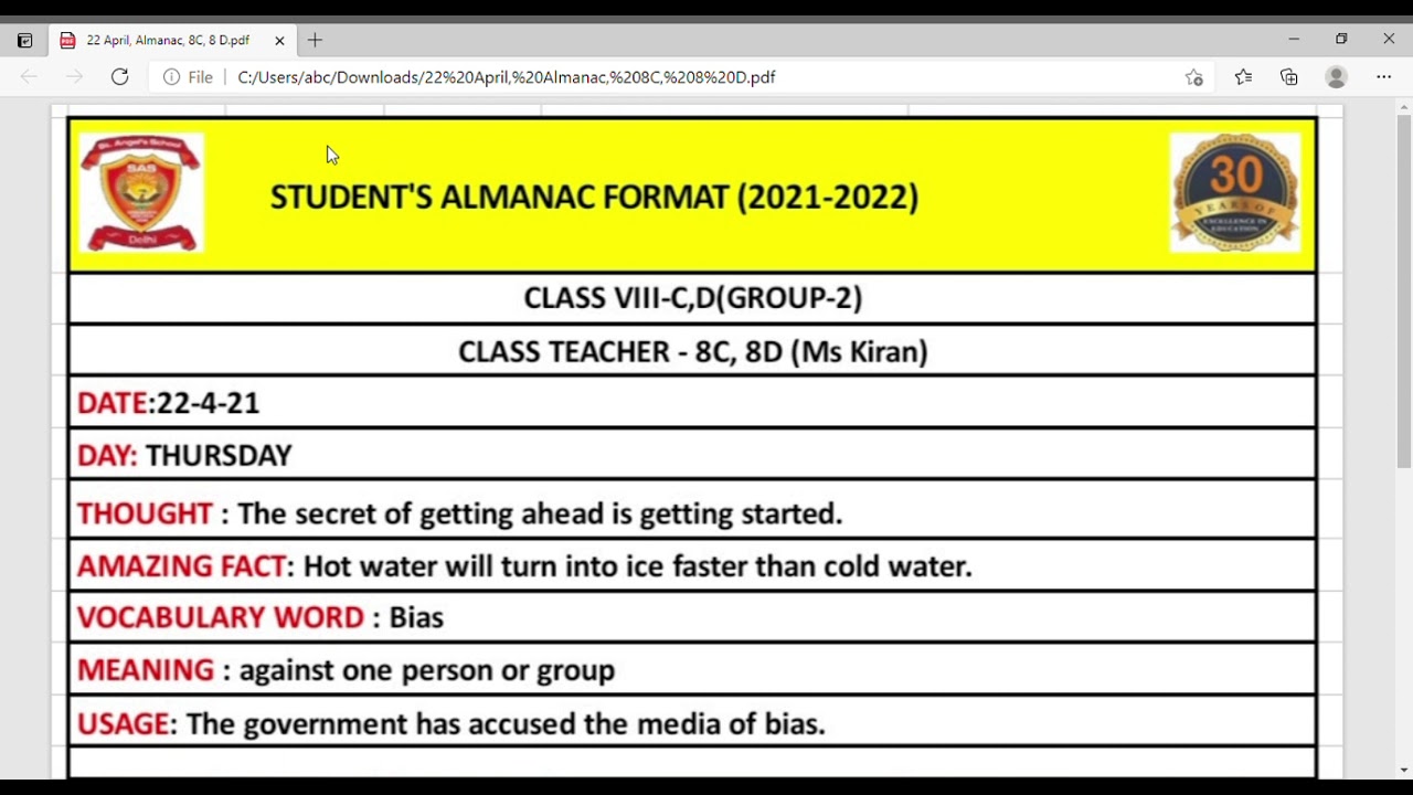 22 April, Almanac, 8C, 8 D pdf   Profile 1   Microsoft​ Edge 2021 04 29 19 16 32