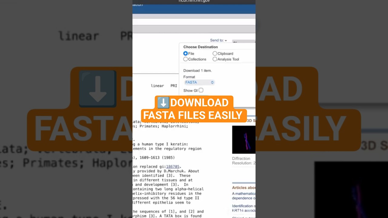 👉 How to Download FASTA Files from NCBI | Step-by-Step Guide for Beginners 🧬