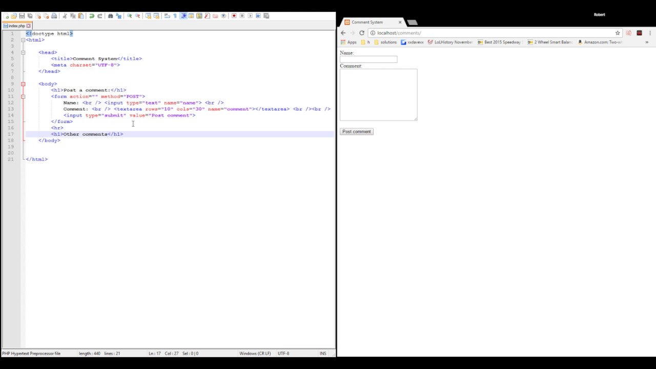 Simple PHP Comment System Tutorial (No MySQL needed)