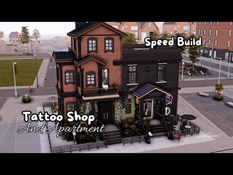 Tattoo Shop and Apartment | Businesses and Hobbies | Sims 4 Speed Build | NO CC |