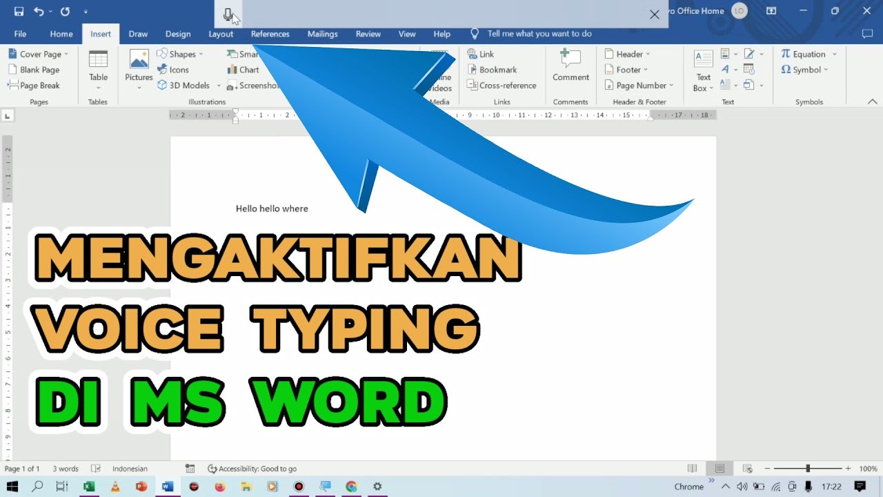 Tutorial on How to Activate Voice Typing in MS Word - Typing Using Your Voice