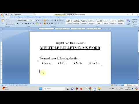 multiple bullets in single line in ms word in english
