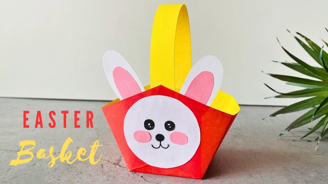 Easy Egg Basket for Easter | DIY Easter Basket | Bunny Basket | How to make Paper Basket #easter