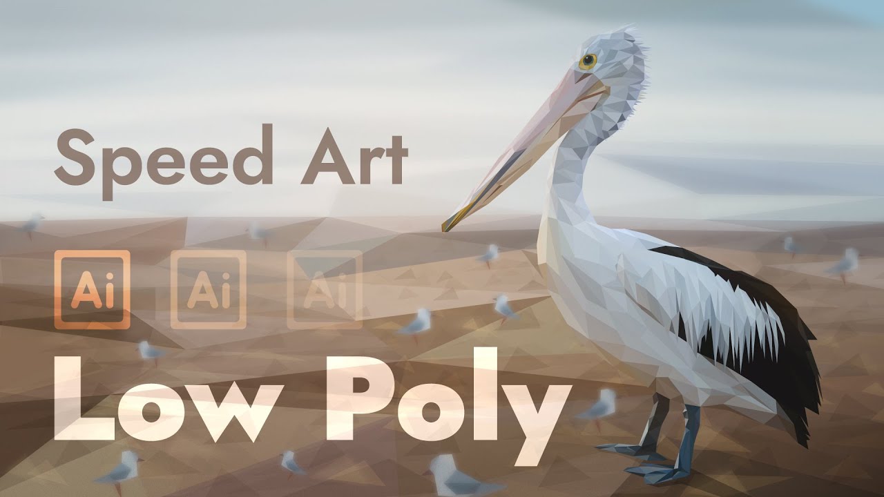 Pelican | Low Poly | Adobe Illustrator Tutorial & Speed art