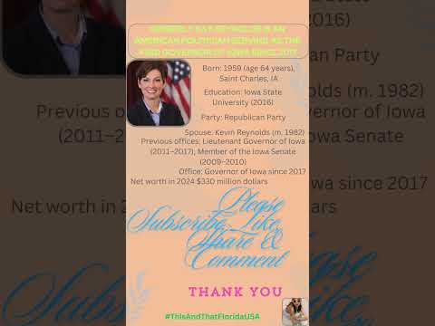 "Kimberly Kay Reynolds: Iowa's 43rd Governor - A Comprehensive Biography". #kimreynolds